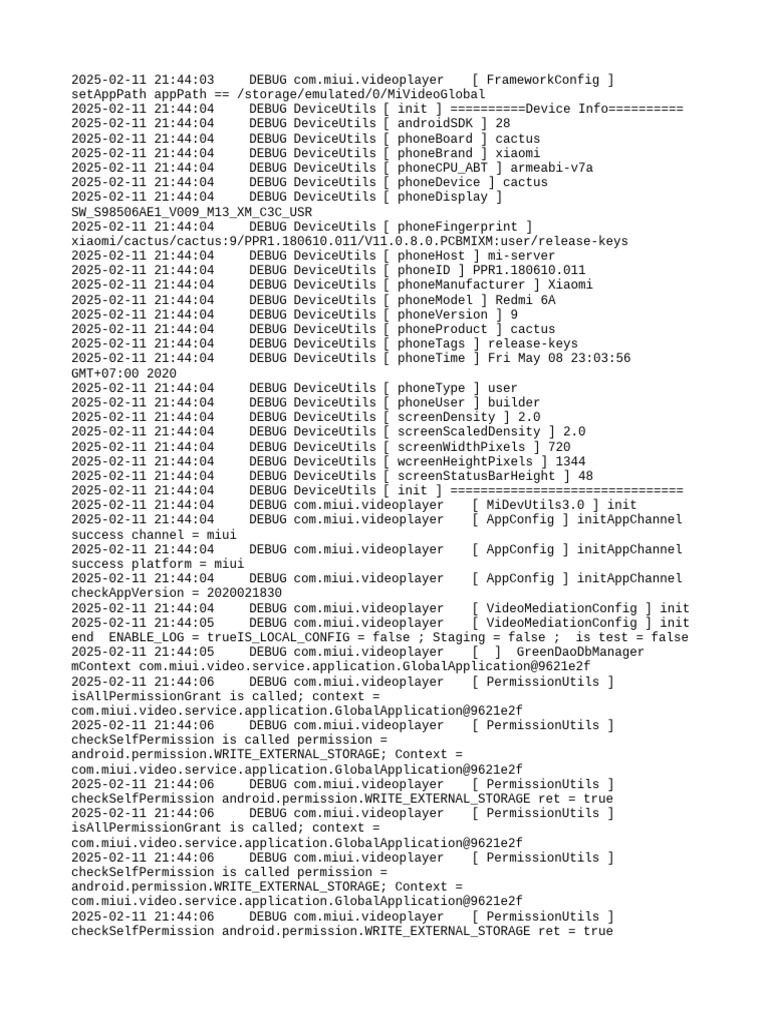 Xiaomi Redmi 6A Debug Log Analysis | PDF | Software | Information ...