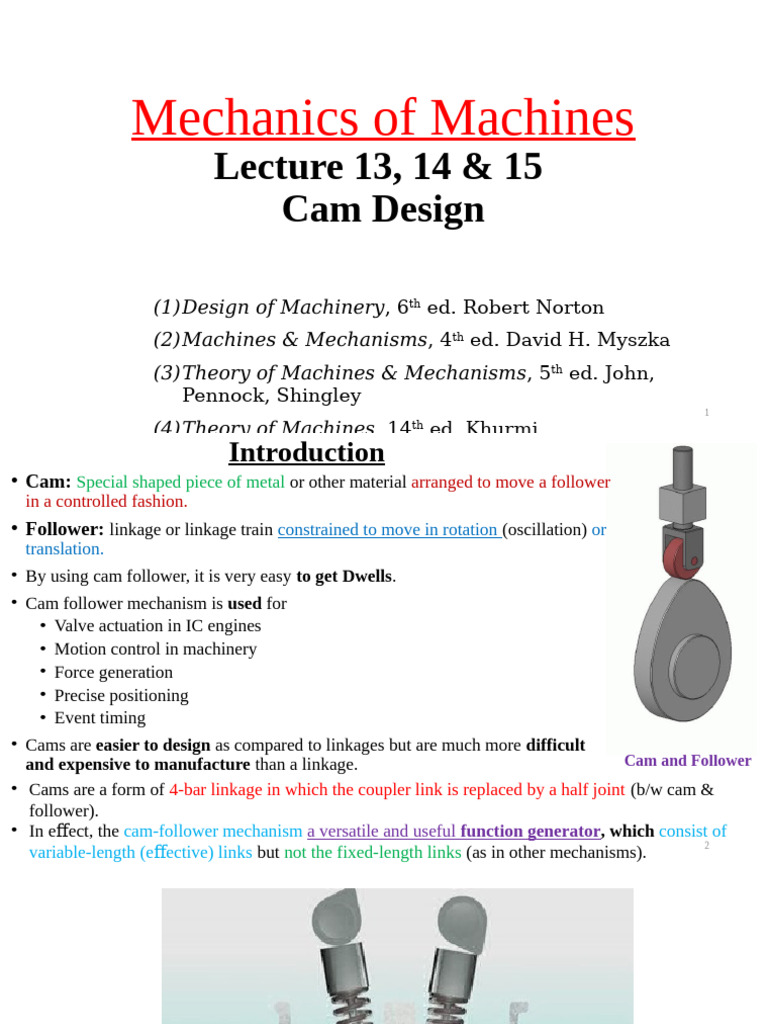 Lecture 13, 14 & 15 (Cam Design) | PDF | Acceleration | Velocity