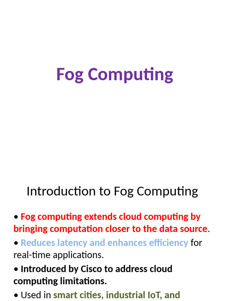 UNIT 5 Fog_Computing | PDF | Internet Of Things | Computing