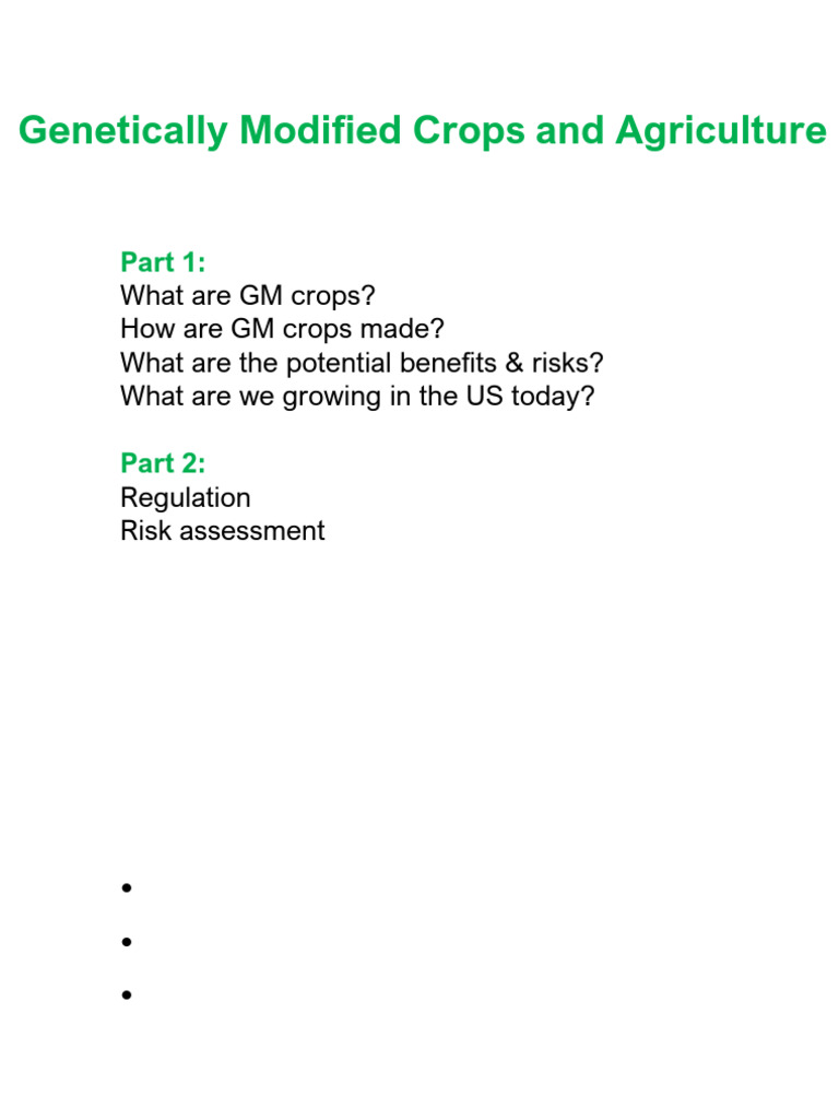 Lecture 13 - Genetically Engineered Crops | PDF | Genetic Engineering ...