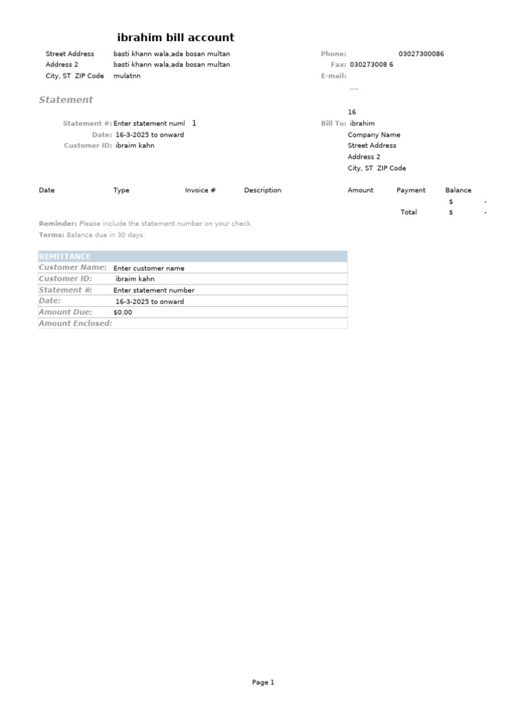Billing Statement 2 | PDF