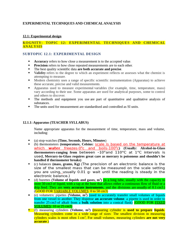 Experimental Techniques and Chemical Analysis_IGCSE CHEM Chapter 12 ...