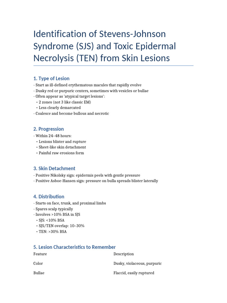 Identifying Stevens-Johnson Syndrome | PDF