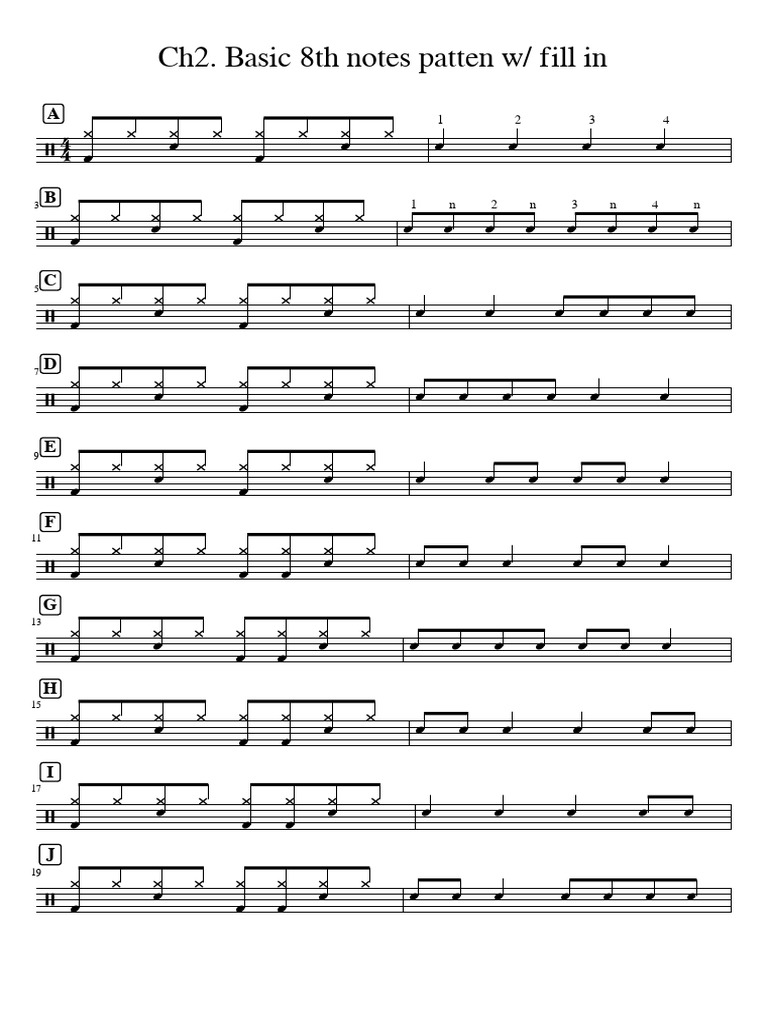 Ch2. Basic 8th Notes Patten W Fill in | PDF