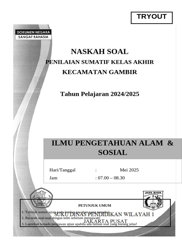 Soal Tryout Ipas | PDF