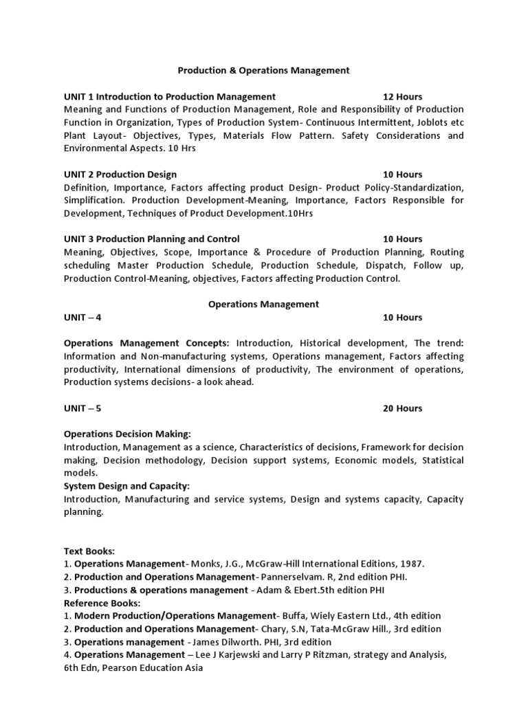 Production & Operations Essentials | PDF | Operations Management ...