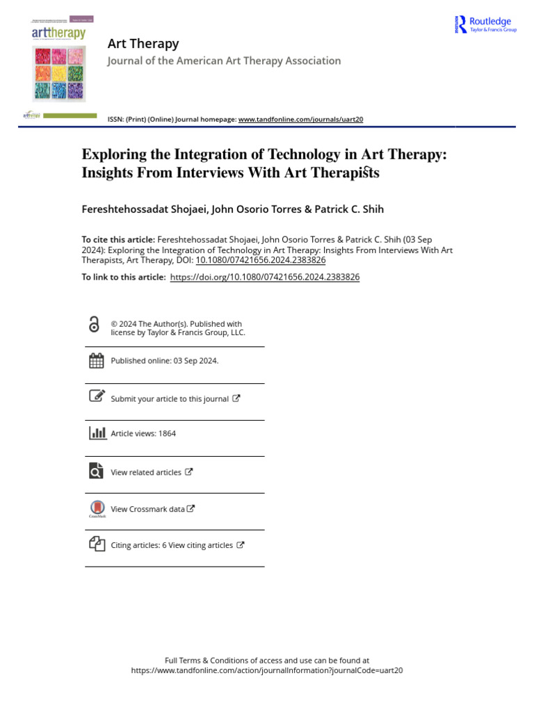 Exploring The Integration of Technology in Art Therapy Insights From ...