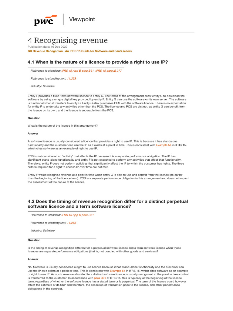 PWC - Revenue Recognition - SaaS-5 | PDF | Software As A Service | Revenue