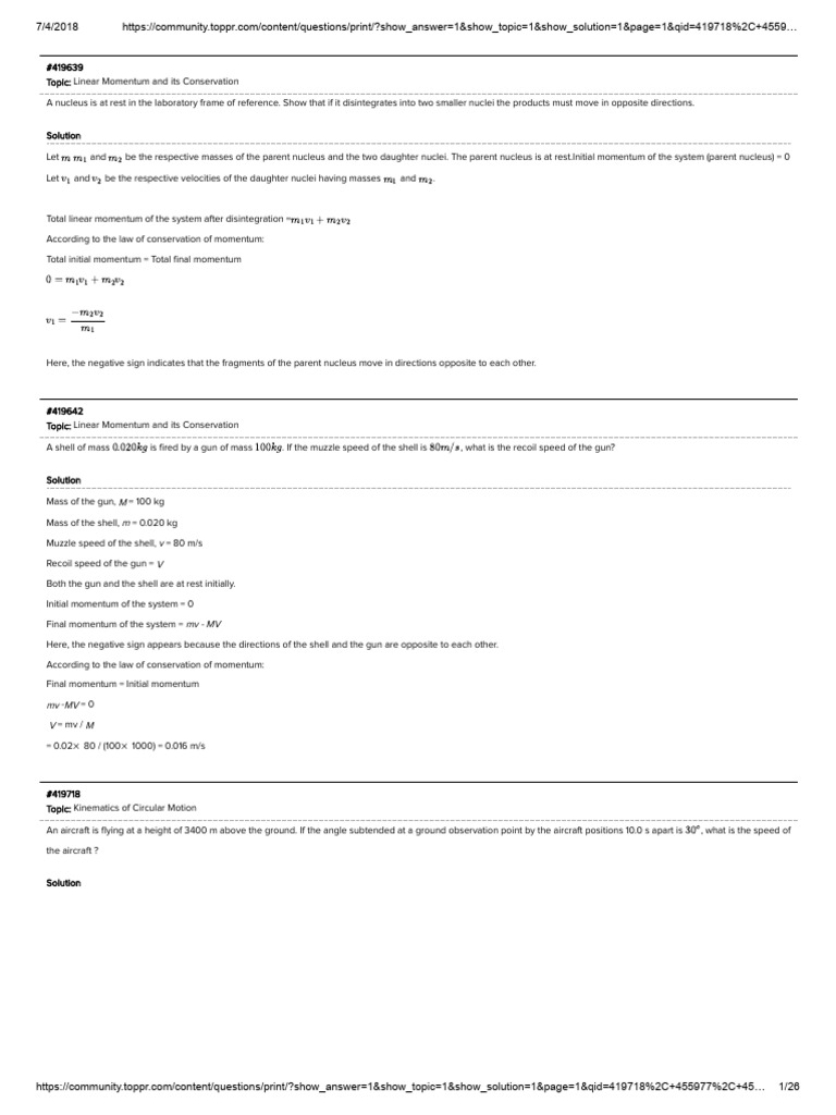 CBSE 11 Engineering Medical Physics System of Particles and Rotational Dynamics | PDF | Rotation ...