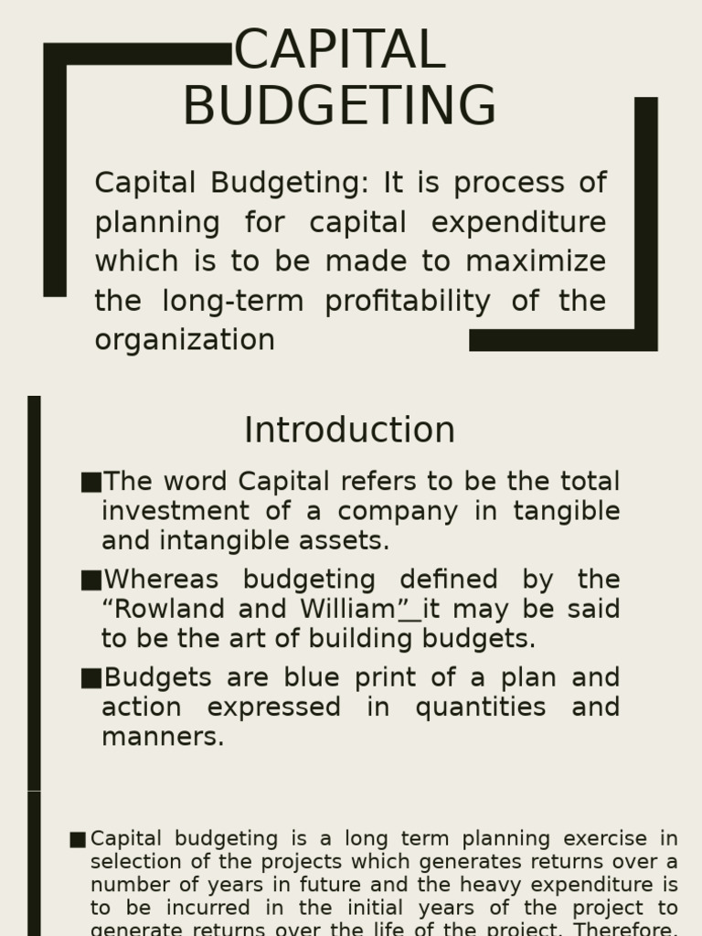Module 4 Capital Budgeting Pdf Net Present Value Discounted