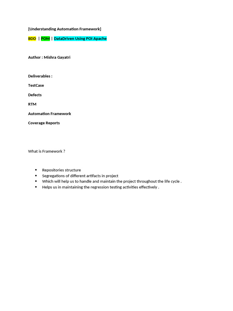 Understanding Automation Framework | PDF