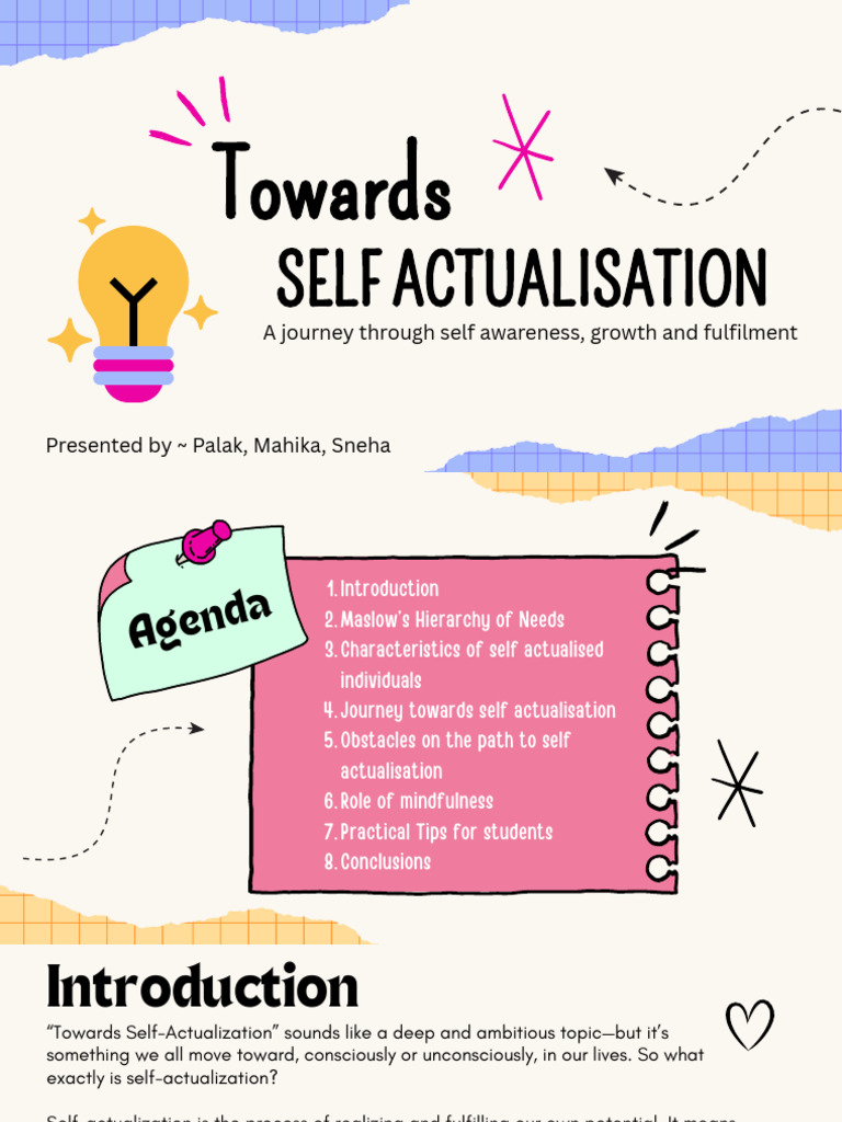 Towards Self Actualization | PDF | Self Actualization | Psychology