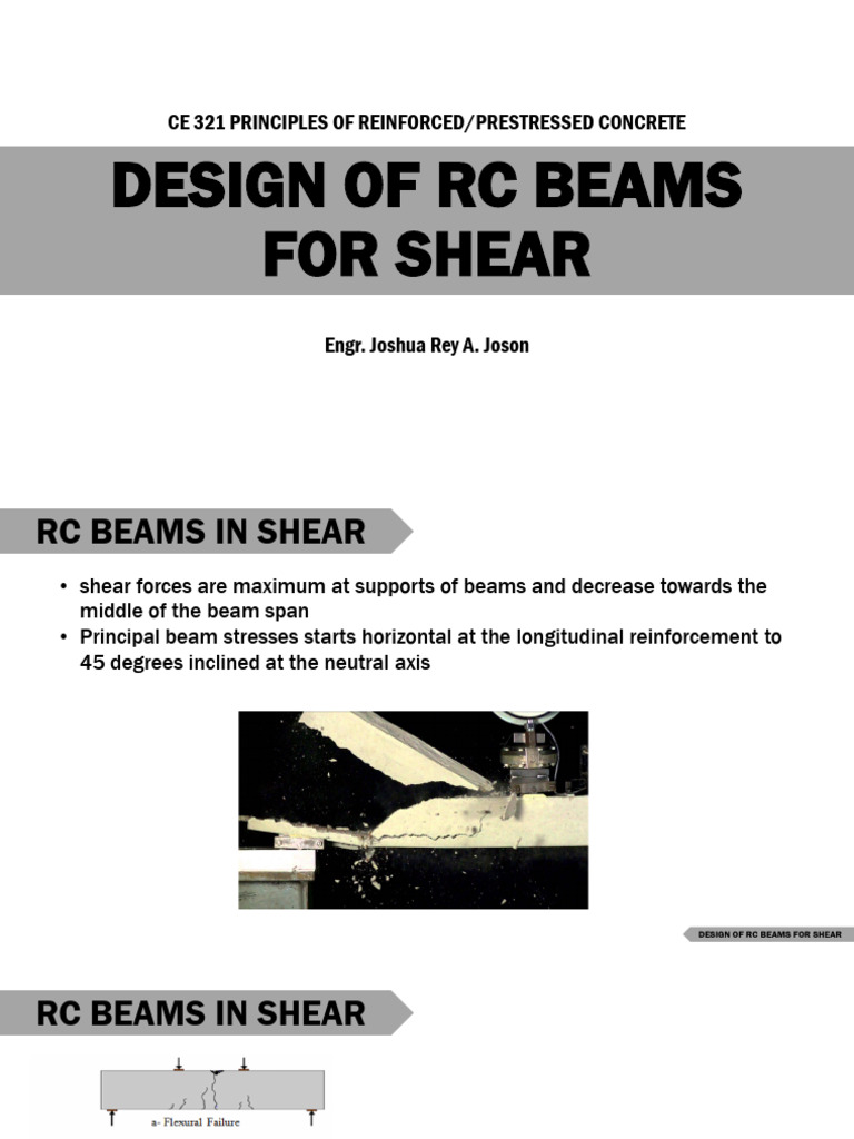 Design Shear | PDF | Beam (Structure) | Bending