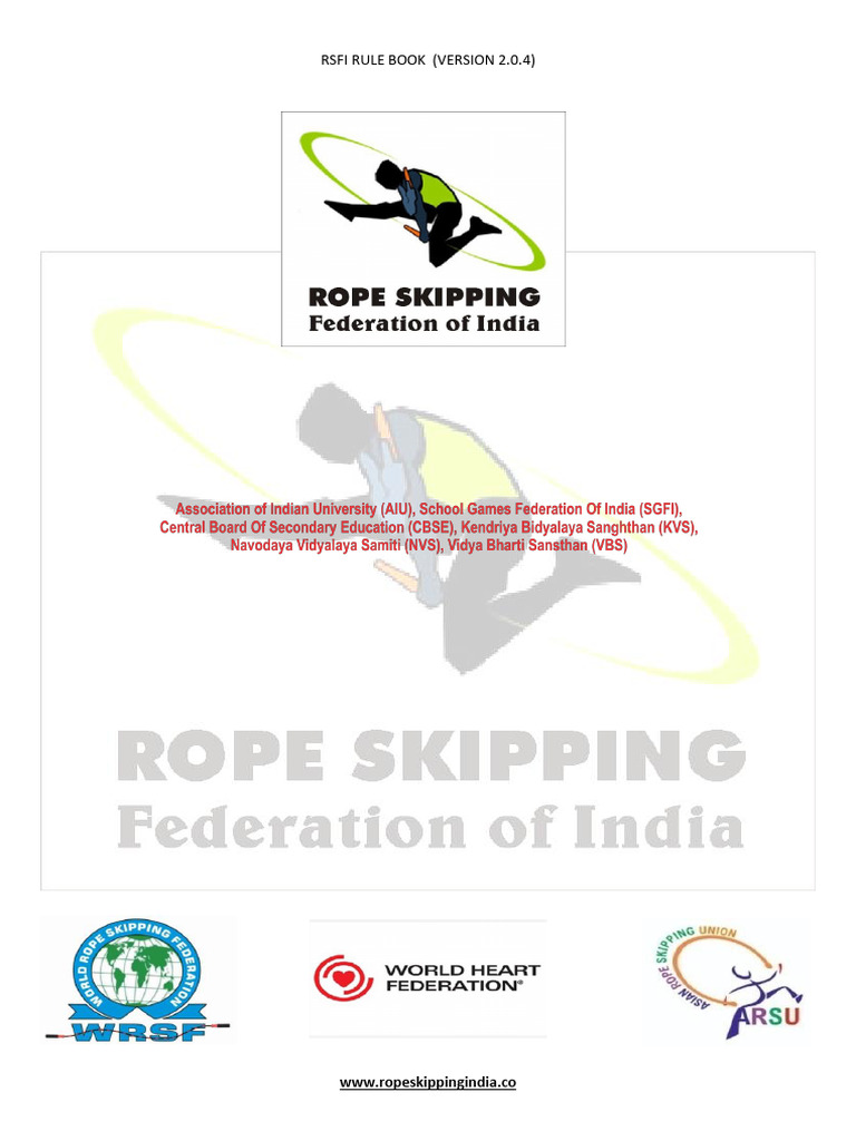 RSFI Rope Skipping Rule Book 2025 | PDF | Doping In Sport | Appeal