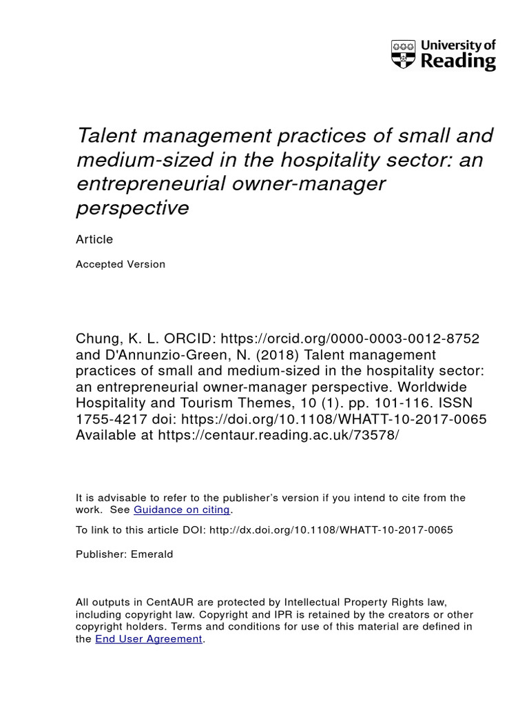 1 - Talent Management Practices | PDF | Small And Medium Sized ...