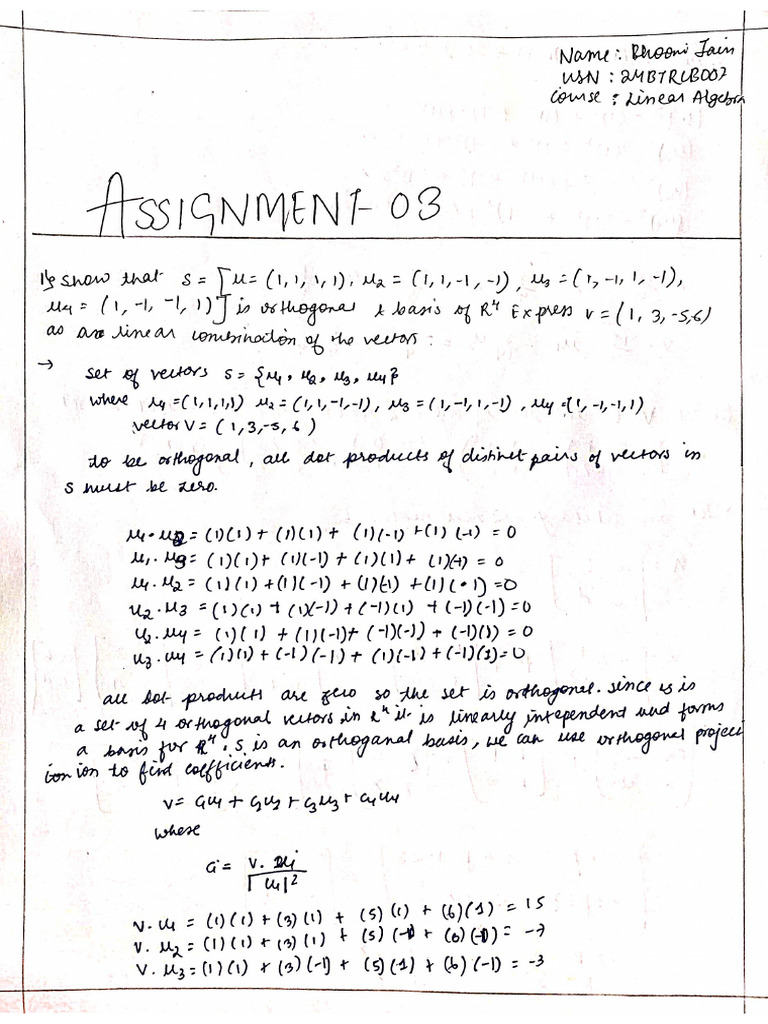 Bhoomi Jain LA Assignment | PDF