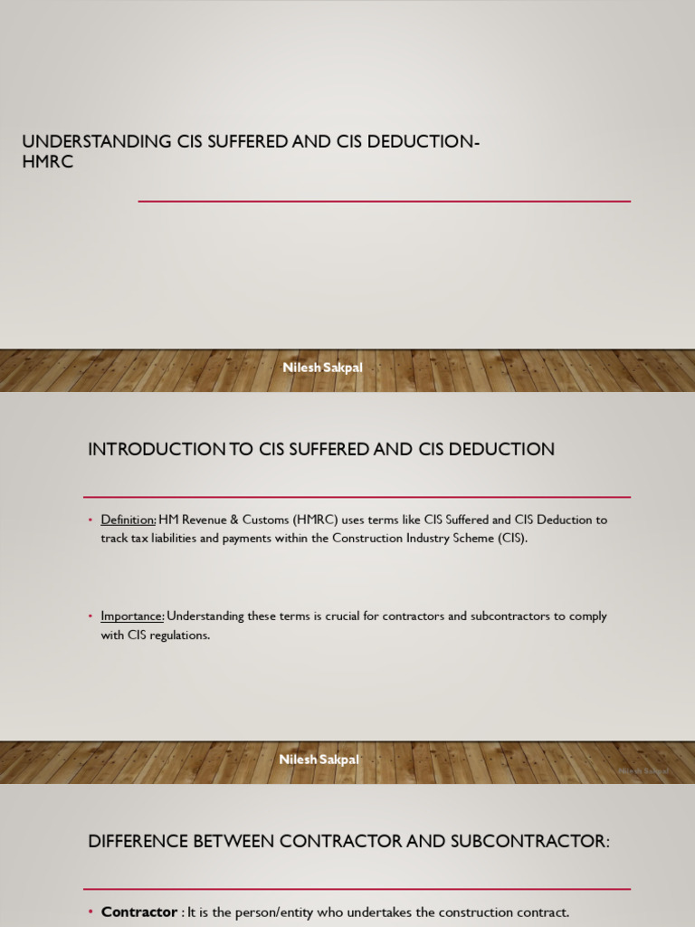 CIS Suffered and CIS Deduction | PDF | Taxes | Subcontractor