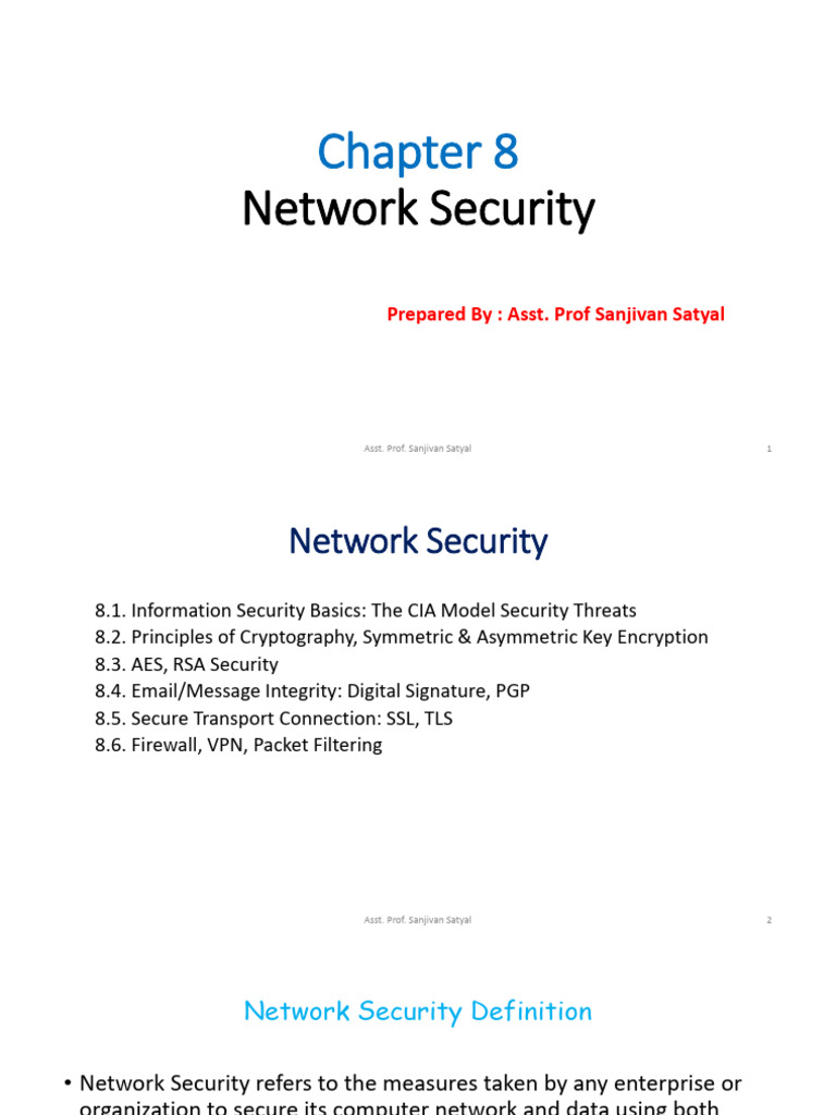 Chapter 8 - Network Security | PDF | Transport Layer Security | Public Key Cryptography