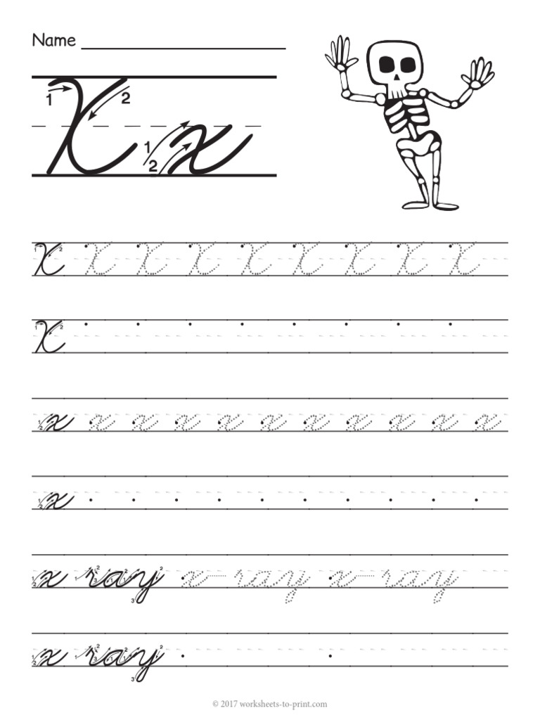 cursive-x-worksheet | PDF
