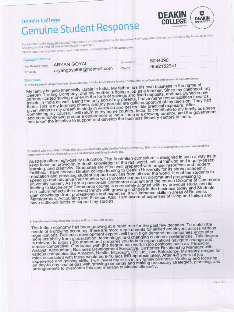 Filled Gs Form | PDF