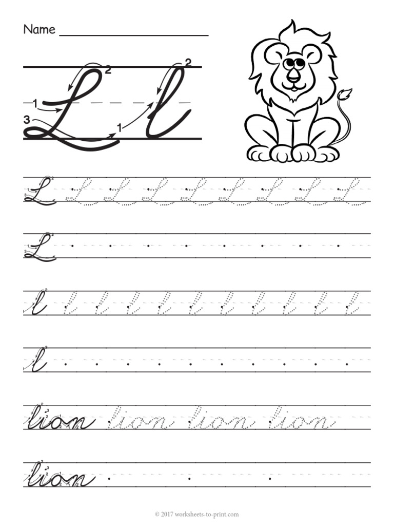 cursive-l-worksheet | PDF
