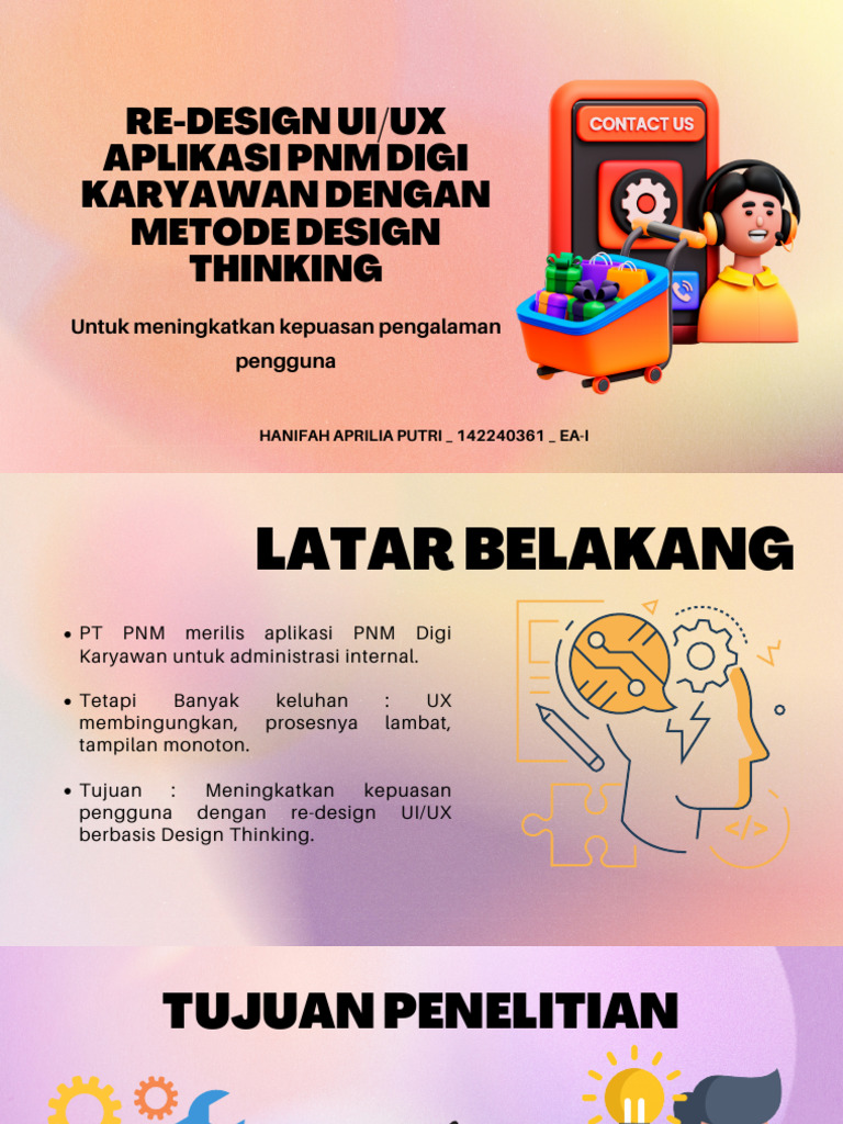 Re-Design UI:UX Aplikasi PNM Digital Karyawan Dengan Metode Design Thinking | PDF