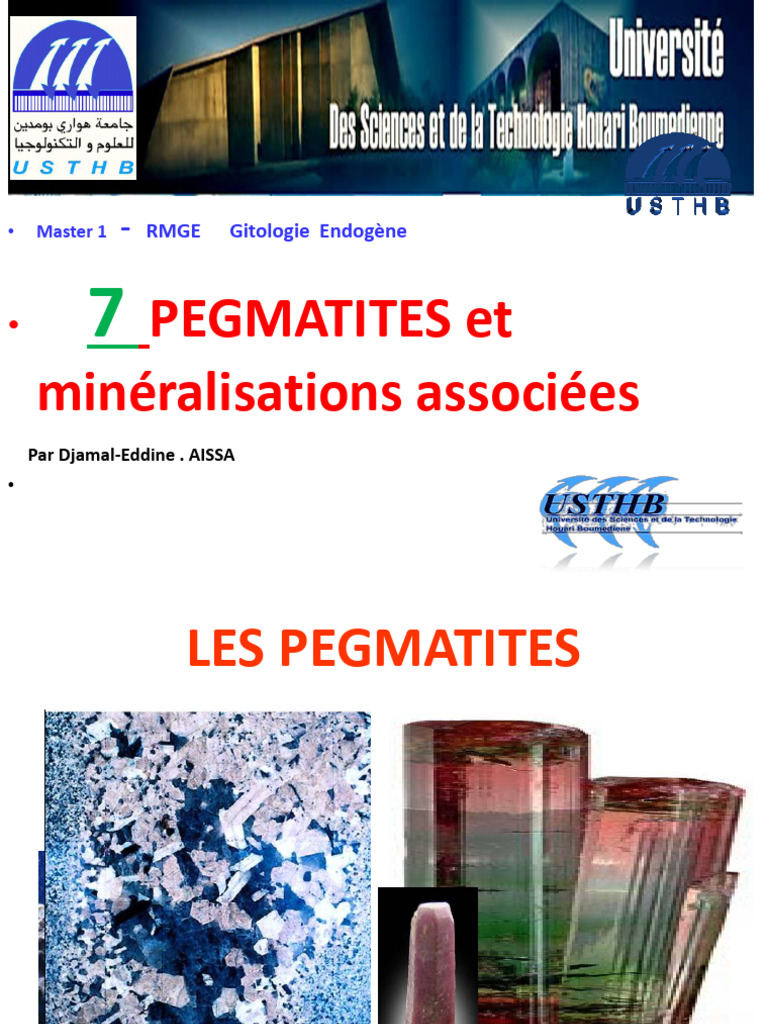 Pegmatites: Minéralisations et Caractéristiques | PDF | Roche ...