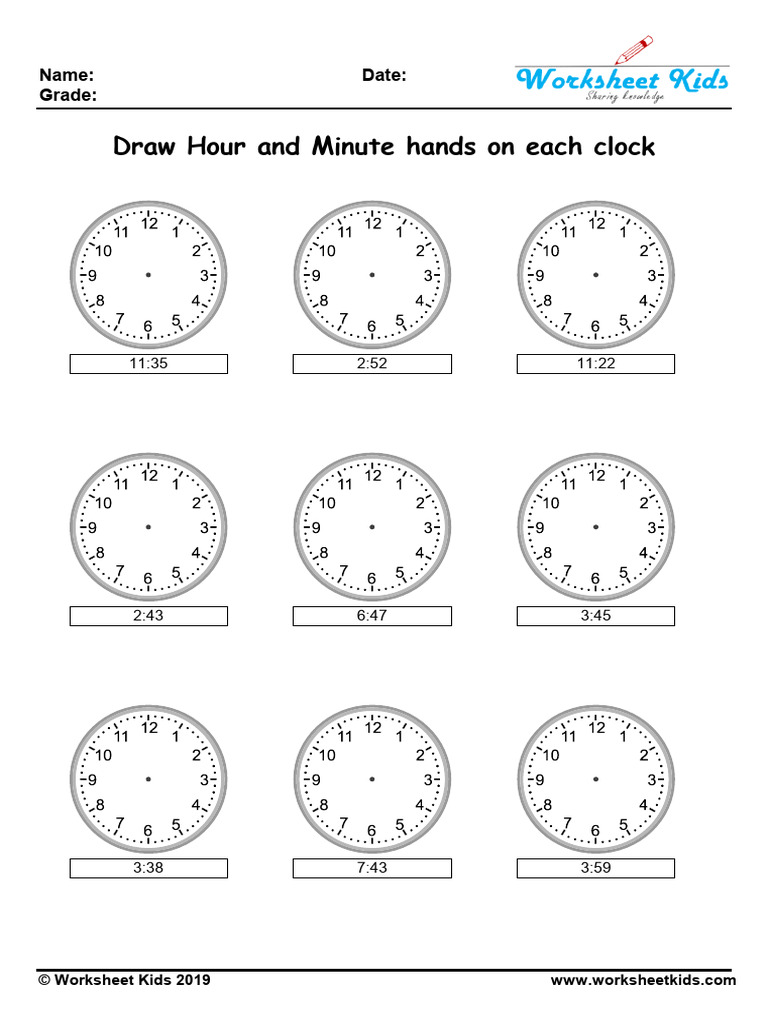Telling-time-worksheet-10-minutes-interval-digital-to-analog | PDF