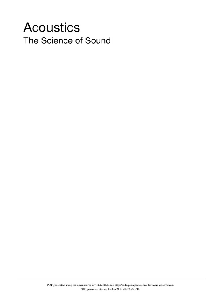 Acoustics-The-science-of-Sound | PDF | Waves | Sound