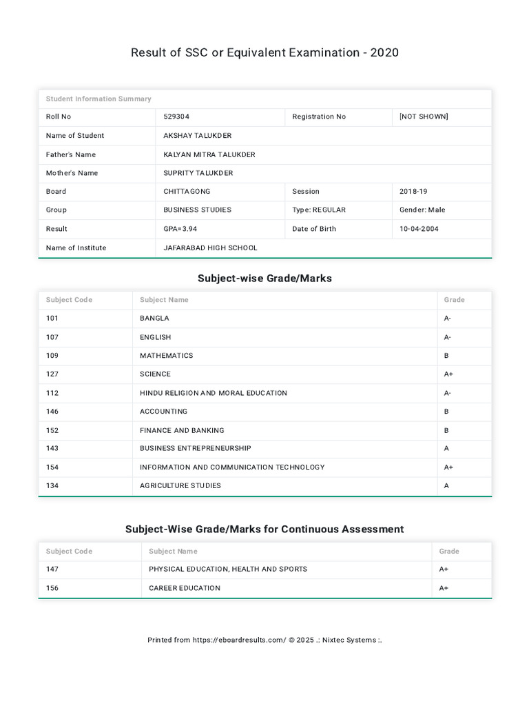 View Result (Click Here) - Education Board Results of Bangladesh | PDF