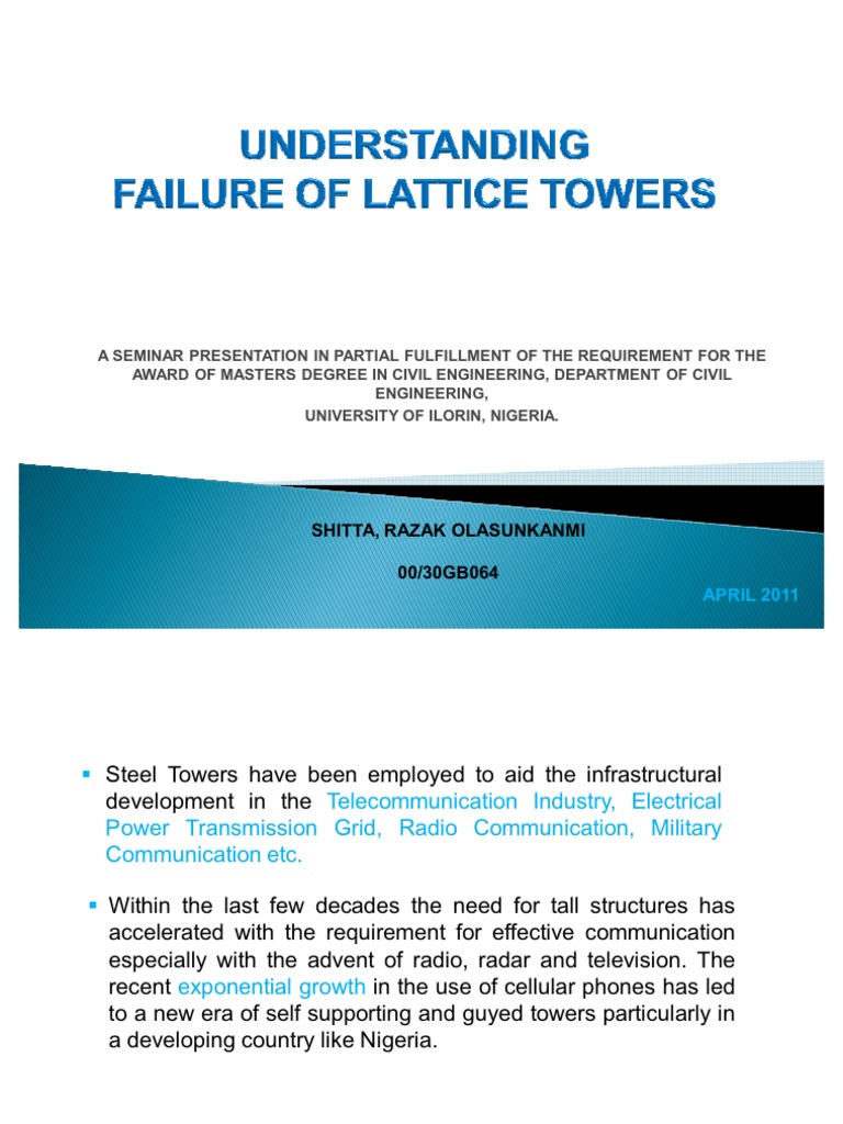 Understanding the Causes and Prevention of Lattice Tower Failures ...