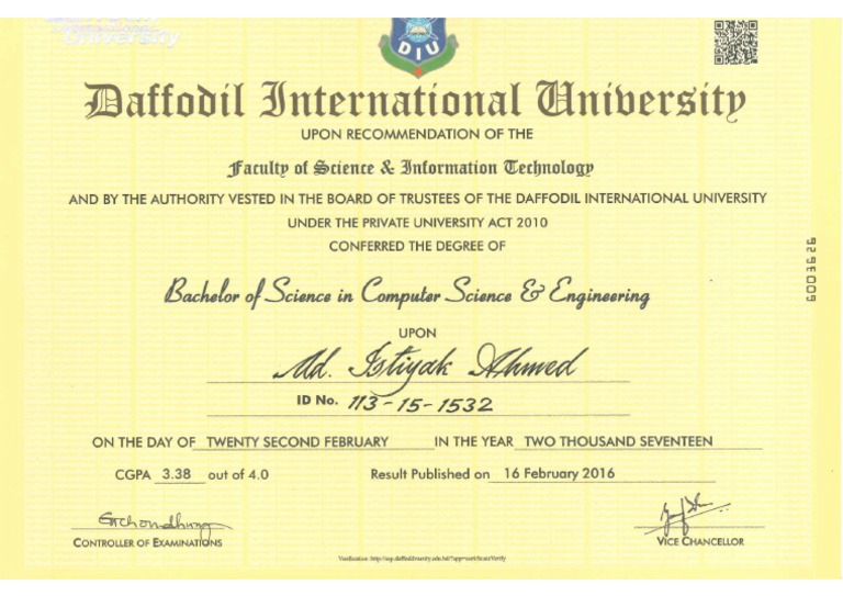 BSC Certificate 16 | PDF