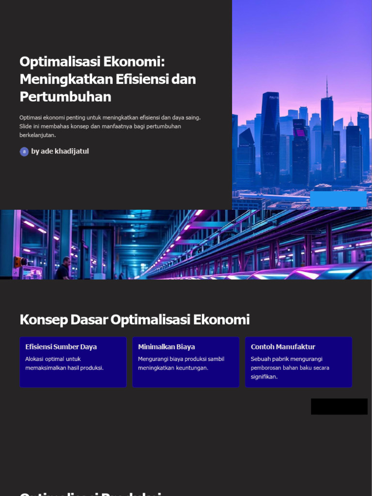 Optimalisasi Ekonomi Meningkatkan Efisiensi Dan Pertumbuhan | PDF