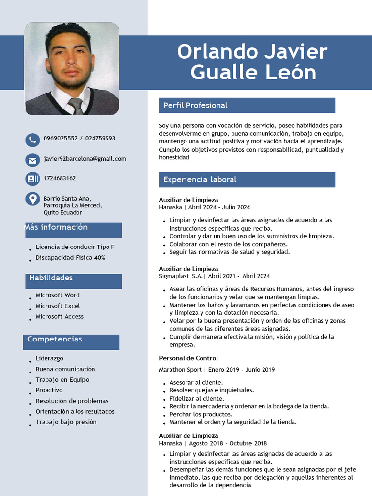 Cv2024 Gualle Javier. | PDF | Microsoft
