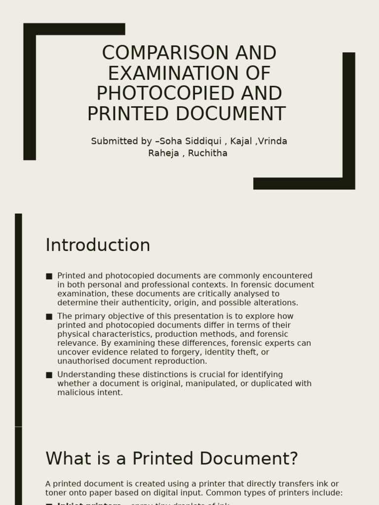 Comparison and Examination of Photocopied and Printed Document-2 | PDF | Printer (Computing ...