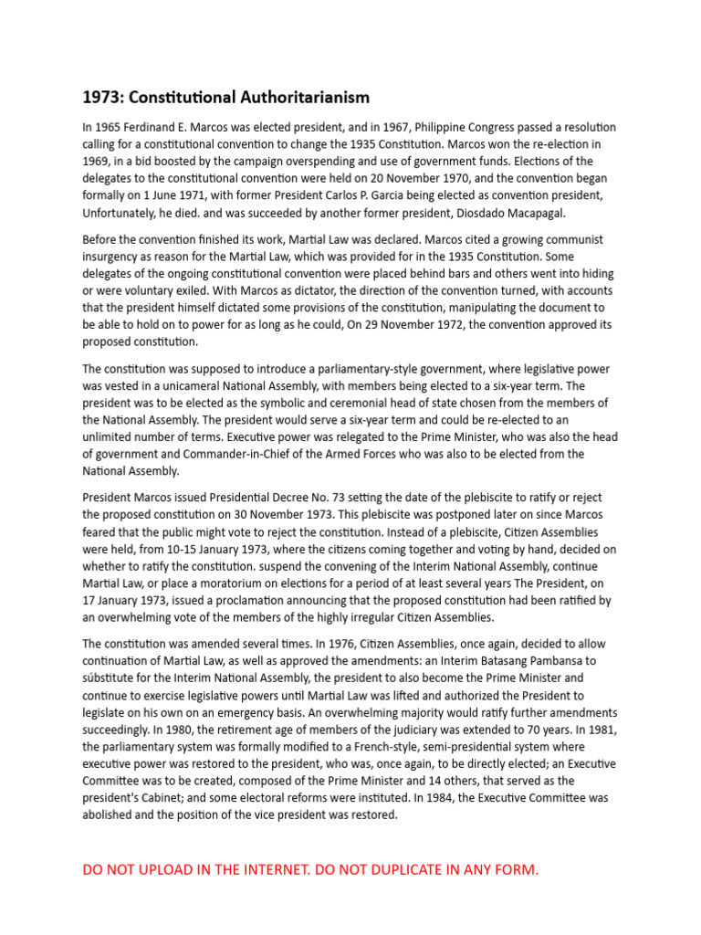 Reading 7 Evolution of The Philippine Constitution Continuation | PDF ...