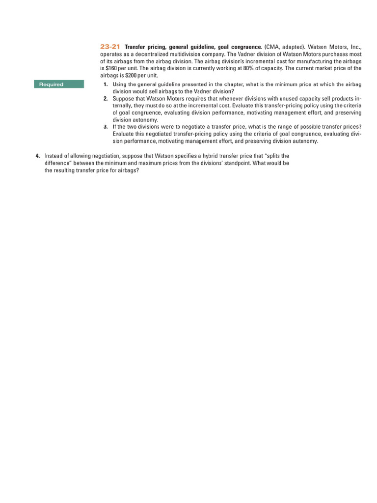 ACCT3121 - Ch23 Assignment | PDF