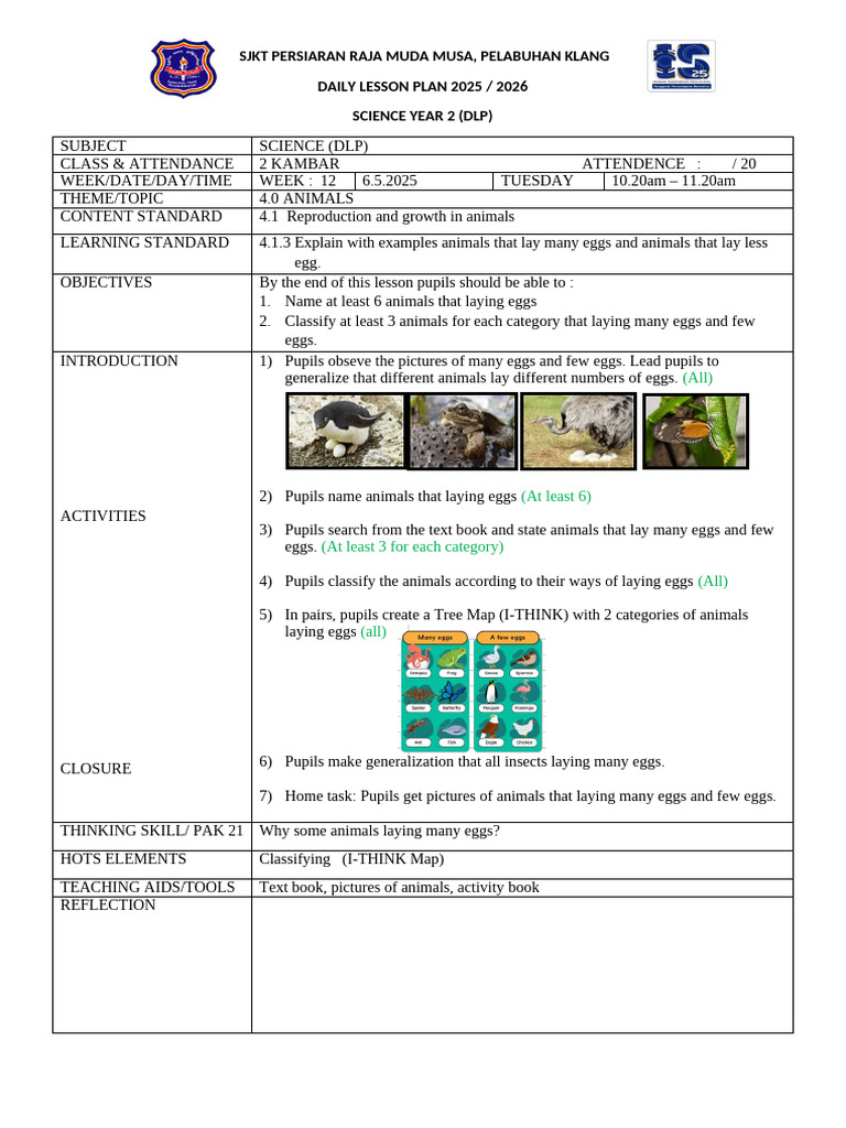 RPH Science DLP Year 2 Week 12a | PDF