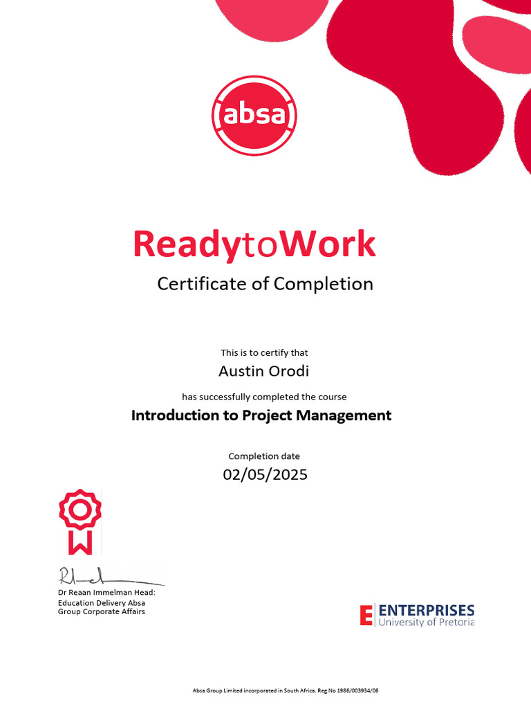 Project Management Certificate | PDF