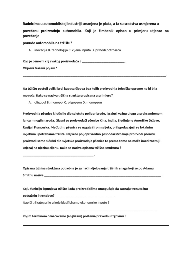 Zadnji Ispitic Primjeri Zadataka 2 | PDF