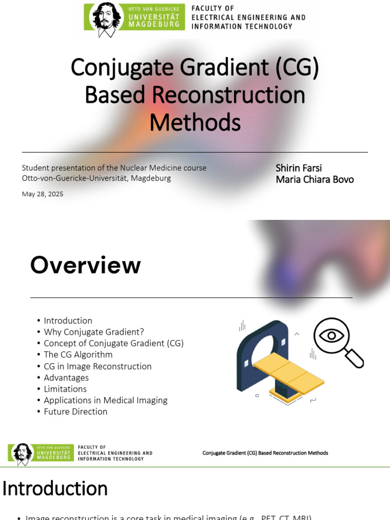Conjugate Gradient (CG) Based Reconstruction Methods | PDF | Positron Emission Tomography ...