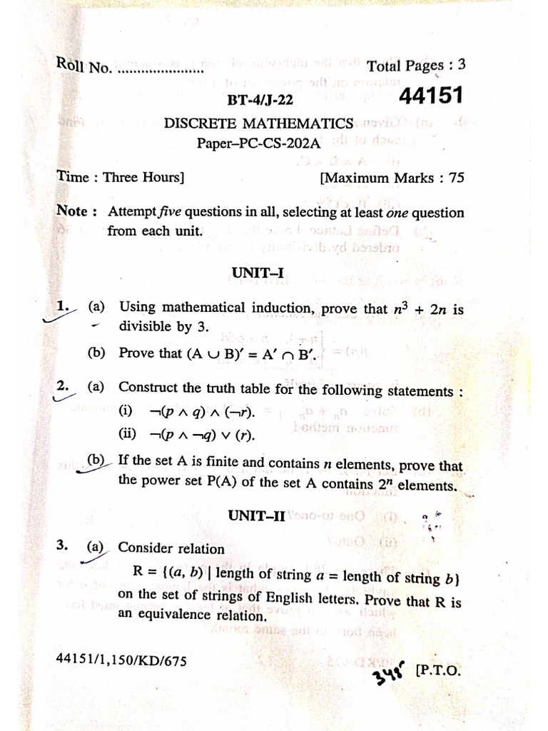 D Math 22 KUK CSE | PDF