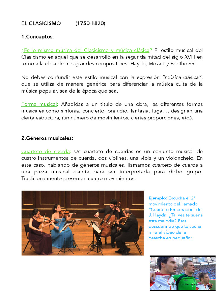 Música del Clasicismo: Compositores y Géneros | PDF | Periodo Clásico ...
