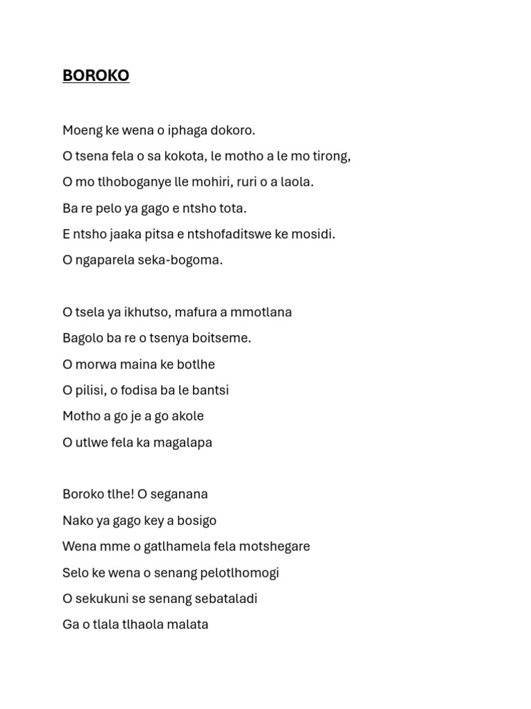 BOROKO (Leboko) PDF | PDF