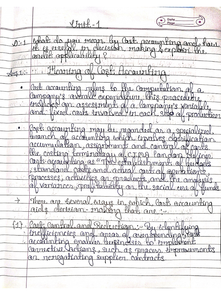 Cost and Management Accounting Assignment Answers | PDF