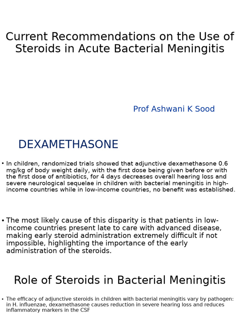 Current Recommendations On The Use of Steroids in ABM | PDF ...