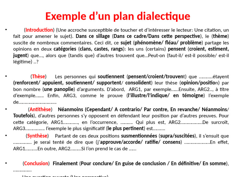 Exemple d’Un Plan Dialectique 2 | PDF