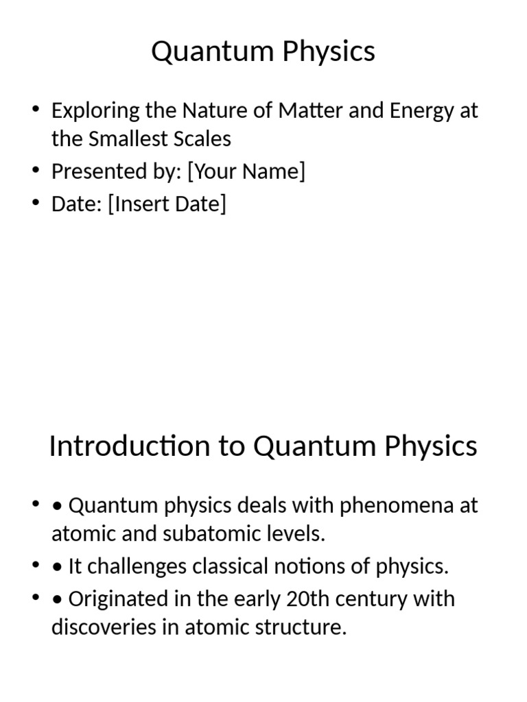 Quantum Physics Presentation | PDF