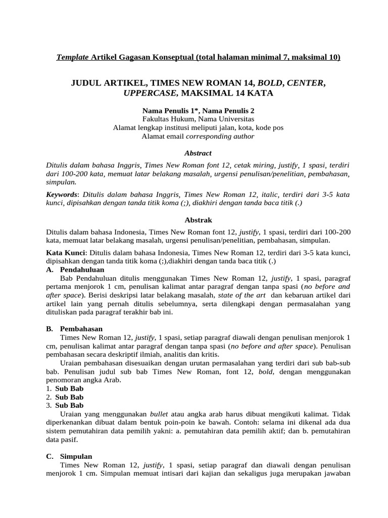 Template MMH 2022 (Artikel Gagasan Konseptual) | PDF