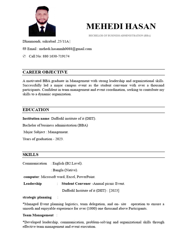 Mahedi's Resume | PDF